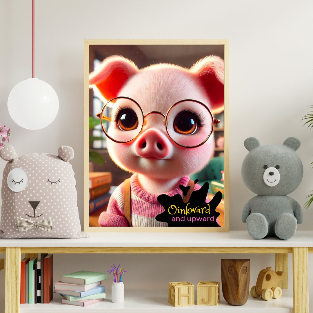 Oinkward and Upward Female Digital Print - Etsy