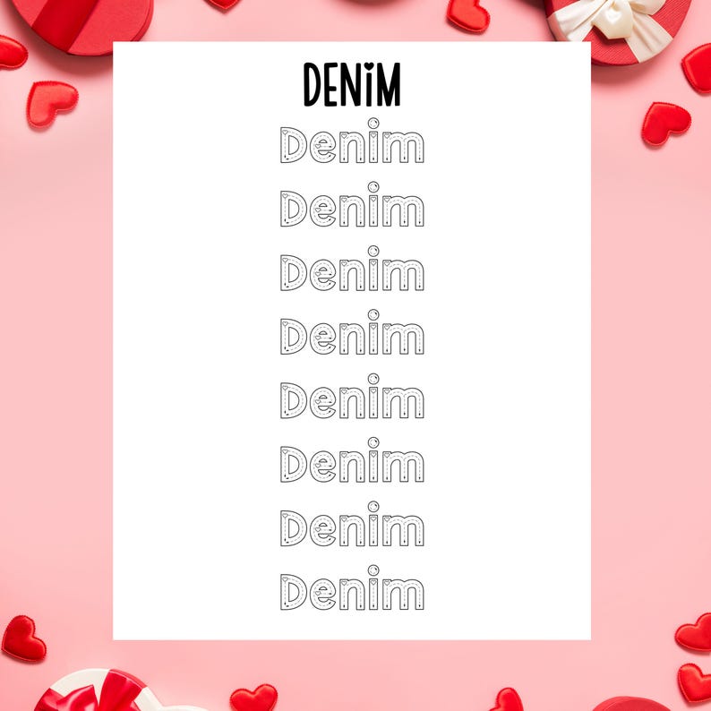 Personalized Valentine's Name Tracing Worksheet | Handwriting Practice ...