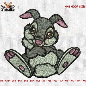 Cute Bambi Thumper Machine Embroidery Design Happiest Rabbit Embroidery ...