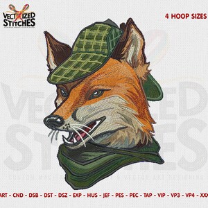 Red Fox Face Machine Embroidery Design Clever Fox Cartoon Digitizing 4 ...