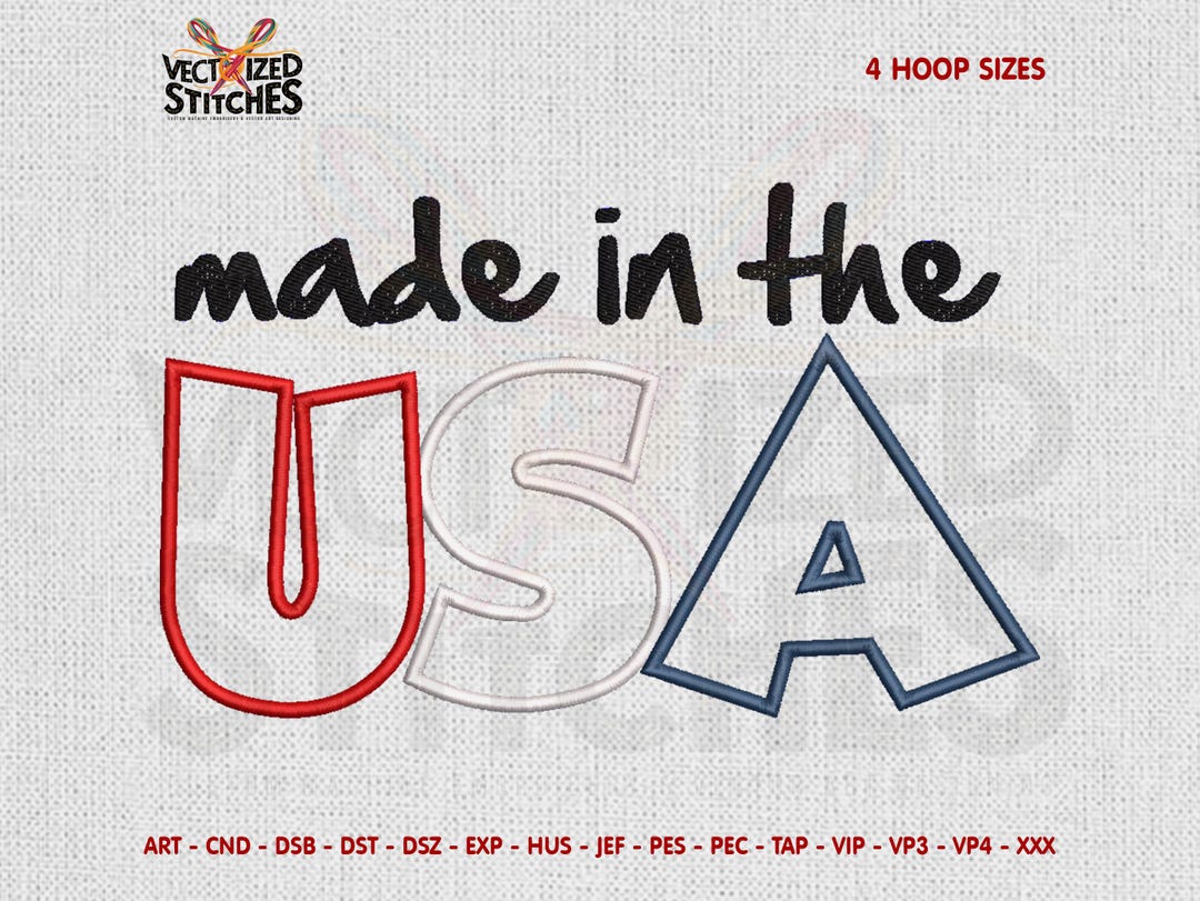 Made in the USA Embroidery Design USA Outline Digitized EMB Usa Emb ...
