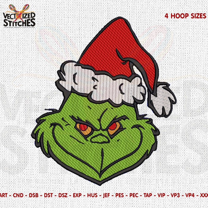 Grinch Embroidery Design - Etsy