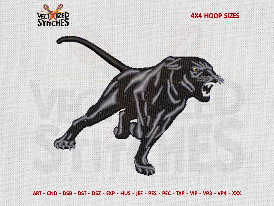 Black Panther Machine Embroidery Design Panther Embroidery Digitizing ...