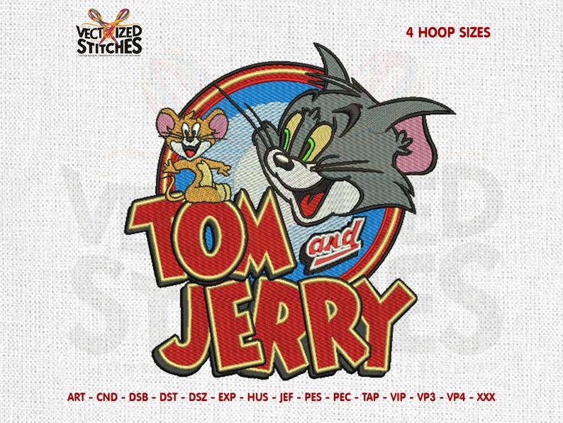 Happy Tom and Jerry Machine Embroidery Designs Tom & Jerry Digitized ...
