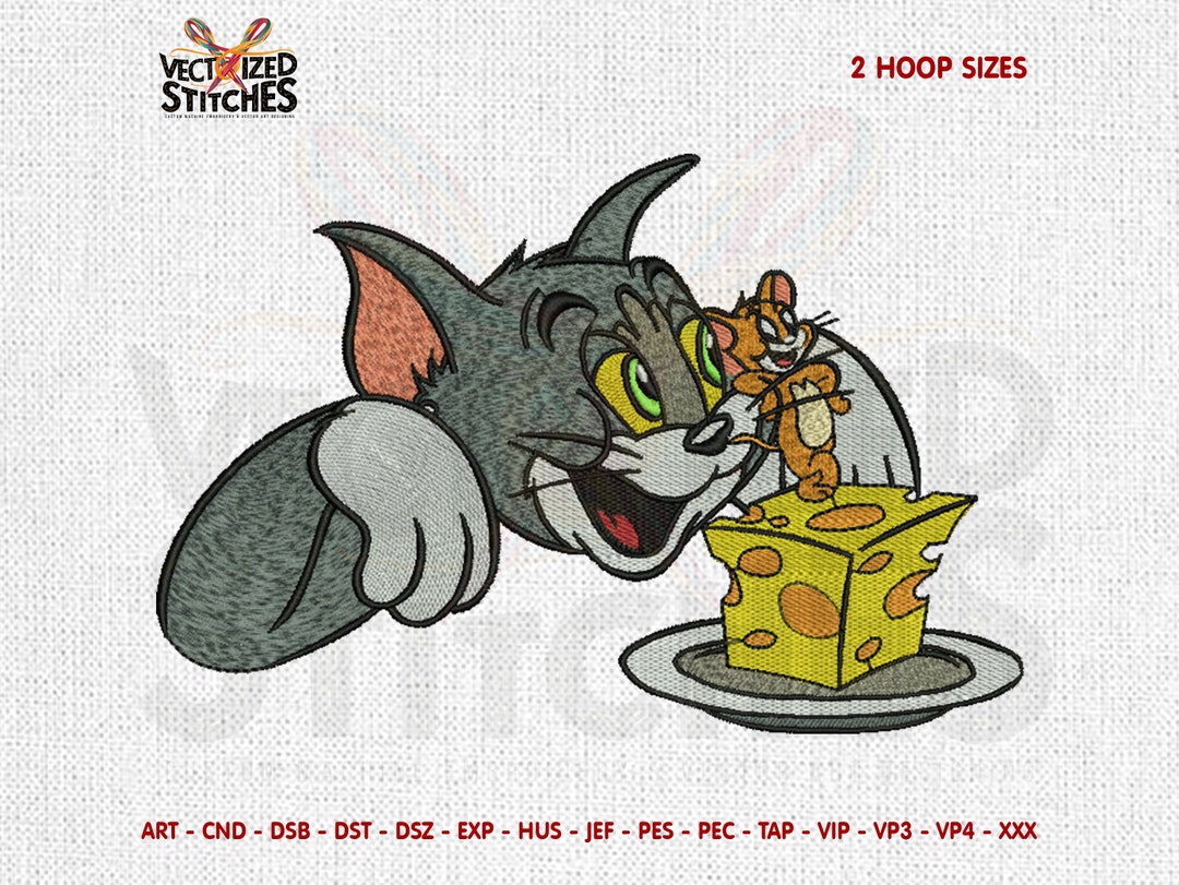 Tom and Jerry Machine Embroidery Design Tom Embroidery Design Pattern ...