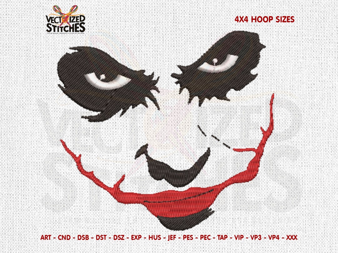 Batman Joker Face Machine Embroidery Design Joker Embroidery Design Comic Digitize Embroidery ...