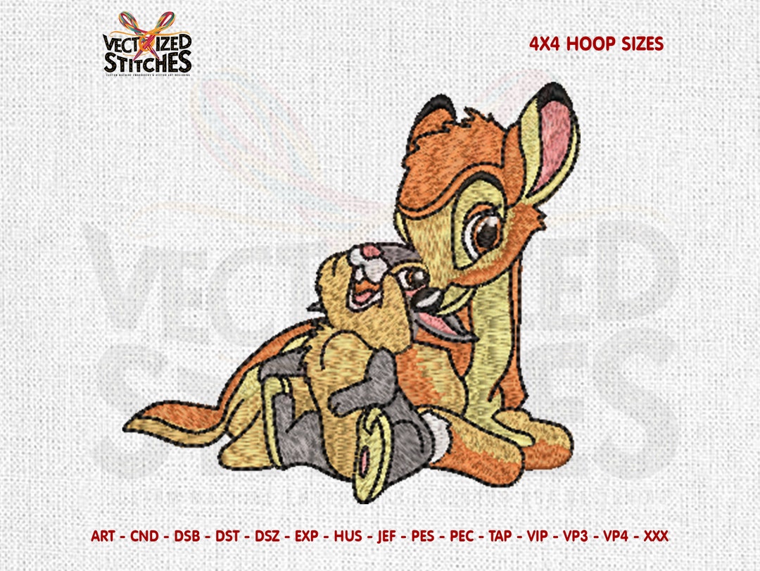 Beautiful Bambi & Thumper Machine Embroidery Design Bambi Thumper ...