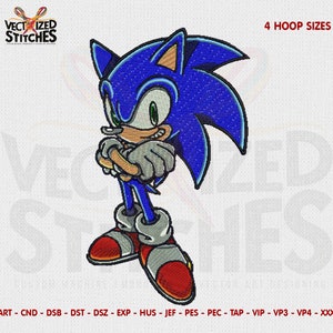 Sonic Embroidery Design Sonic the Hedgehog Embroidery Digitizing 4 ...