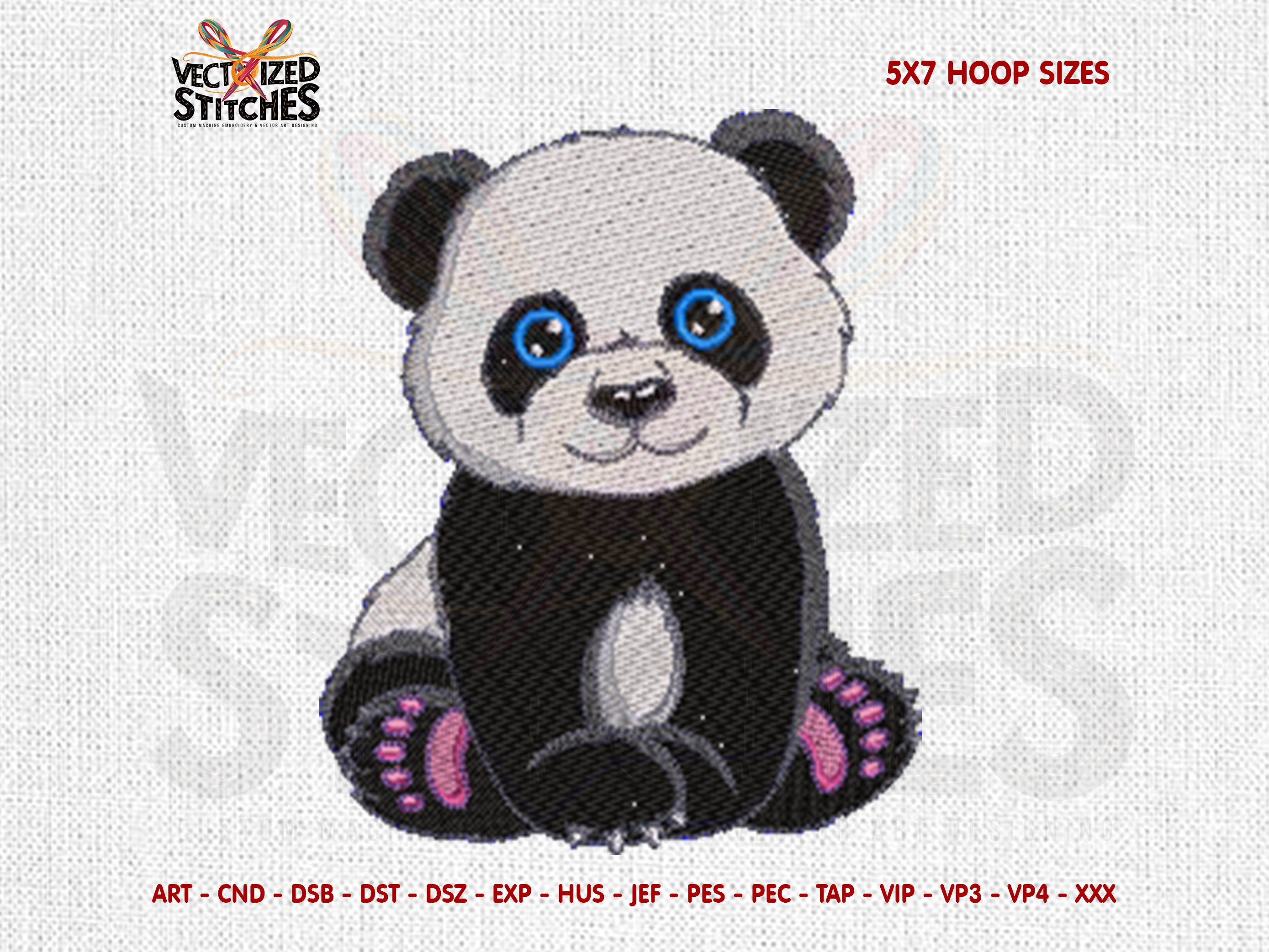 Panda Embroidery Design, Animal Embroidery Design, Machine Embroidery ...