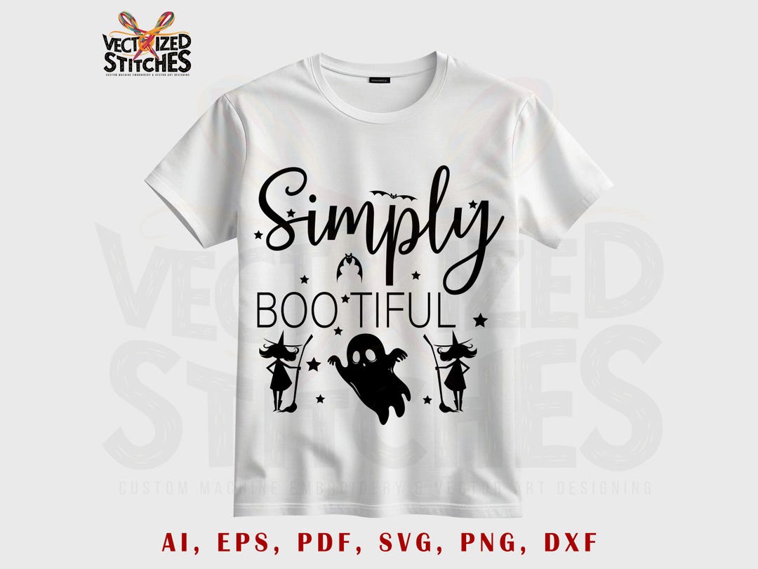 Simply Bootiful SVG, Happy Halloween T-shirt Design SVG Cut File, Digital Clipart, Halloween ...