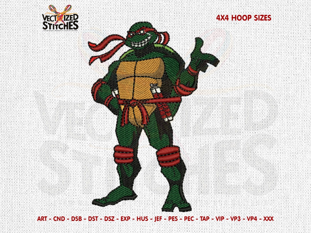 Ninja Turtle Embroidery Design Ninja Turtle Digitized Embroidery Ninja ...