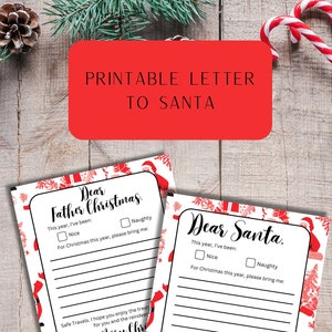 Printable Letter to Santa Kids Christmas Wish List Letter to Father of ...