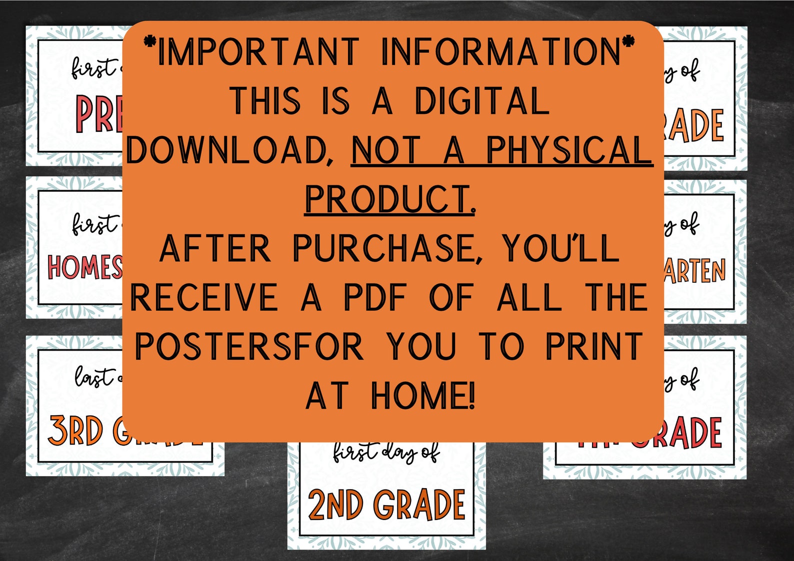 Digital First and Last Day of School Posters | Homeschool Posters | 1st ...