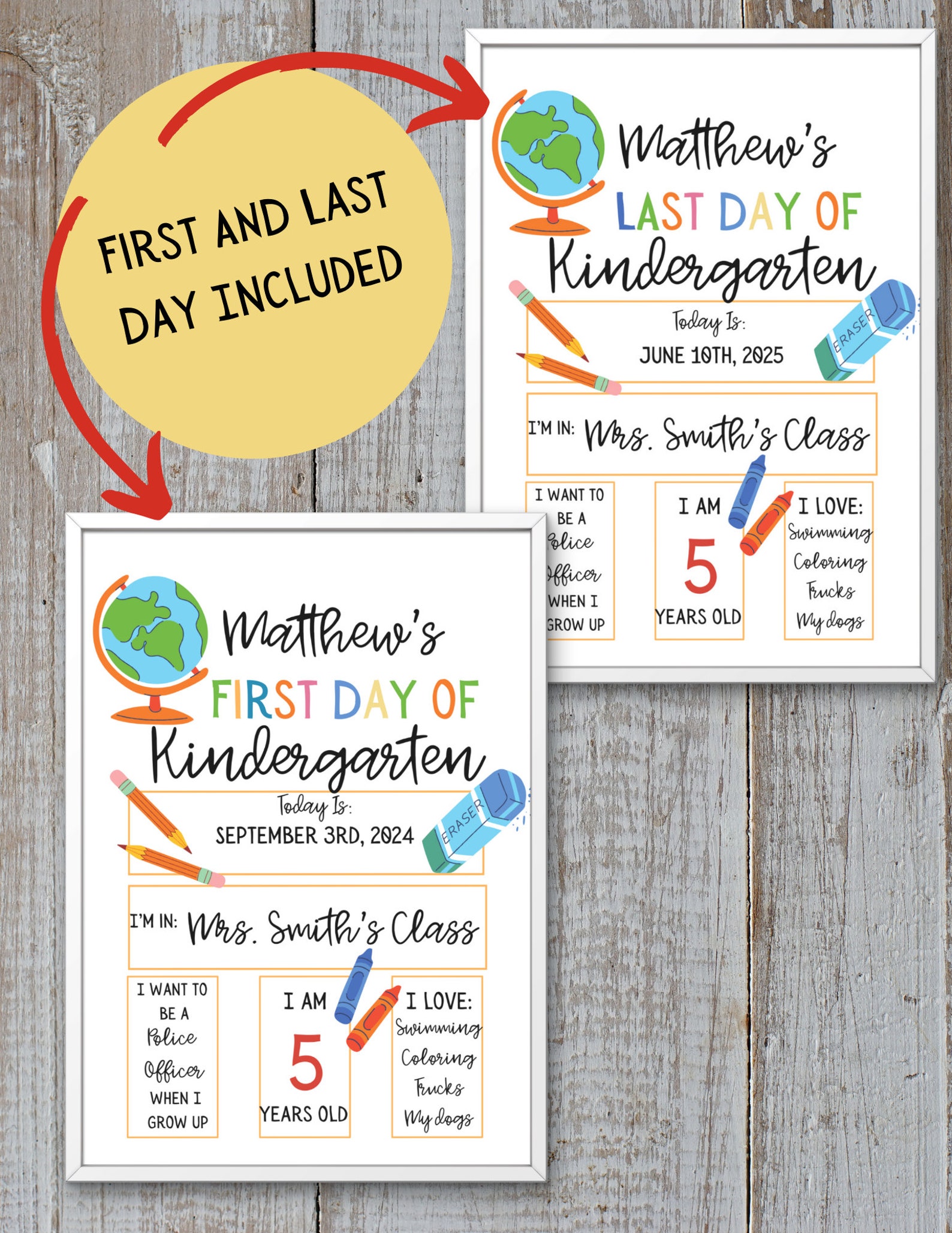 First Day of School Poster Editable First Day of School Back to School ...