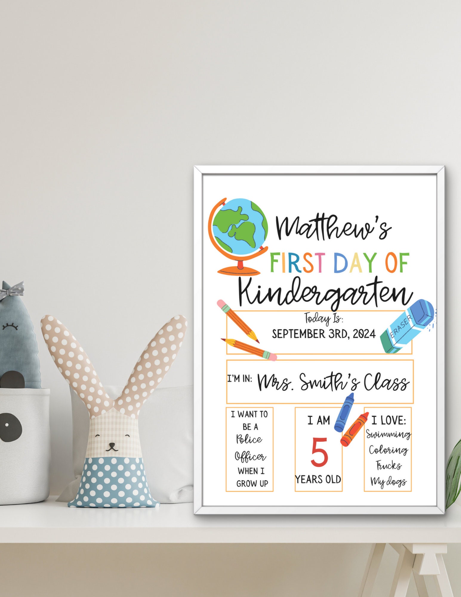 First Day of School Poster Editable First Day of School Back to School ...