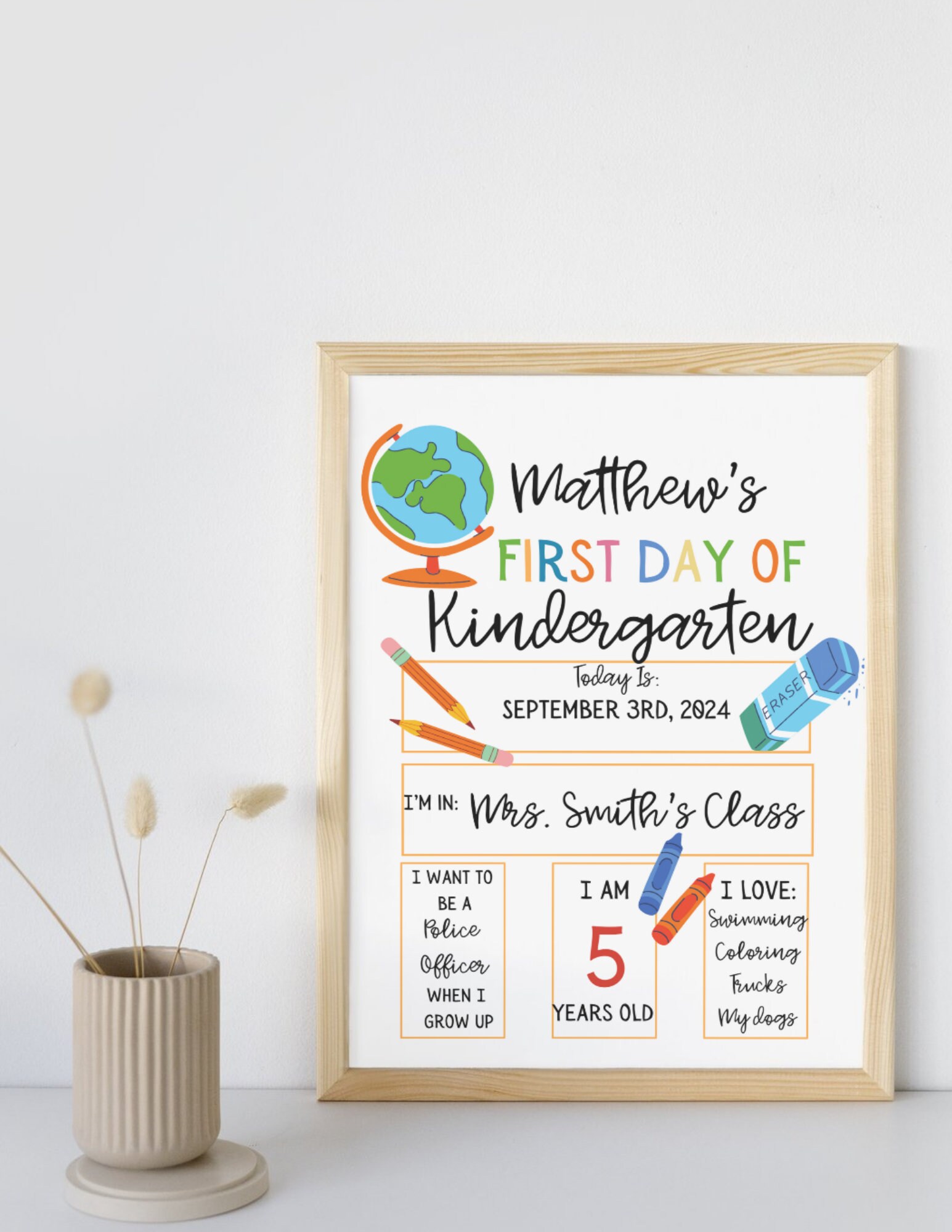 First Day of School Poster Editable First Day of School Back to School ...