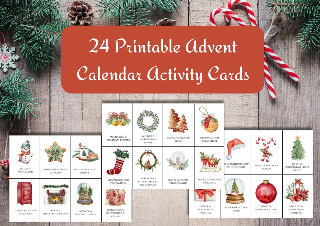 Printable Advent Calendar Activity Cards Christmas Activity Cards ...