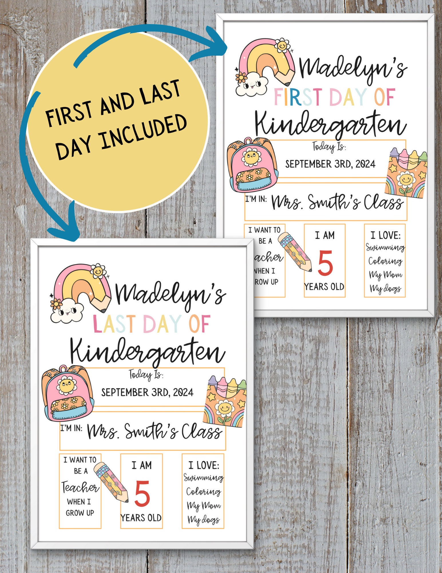 First Day of School Poster Editable First Day of School Back to School ...