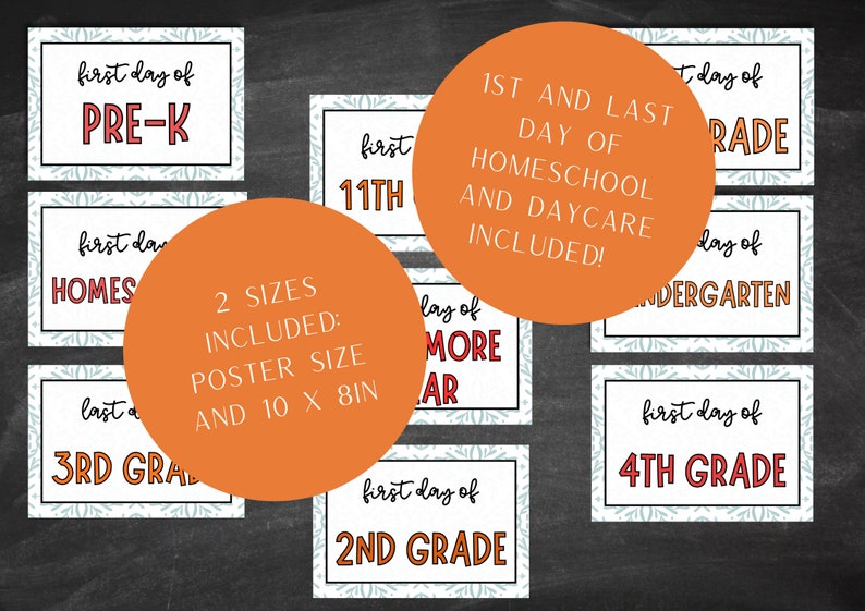 Digital First and Last Day of School Posters | Homeschool Posters | 1st ...