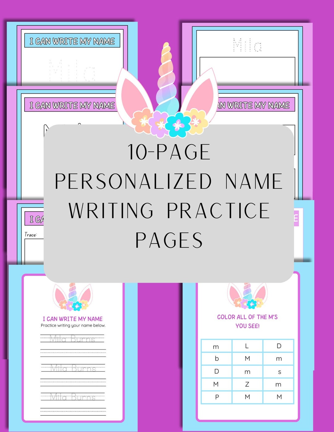 Personalized Name Practice Writing Sheets Printable Name Practice ...