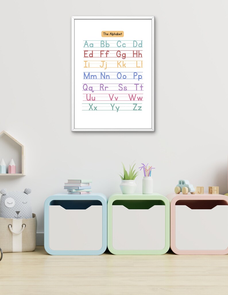 Alphabet Poster Printable Alphabet Poster Educational Wall Art ...