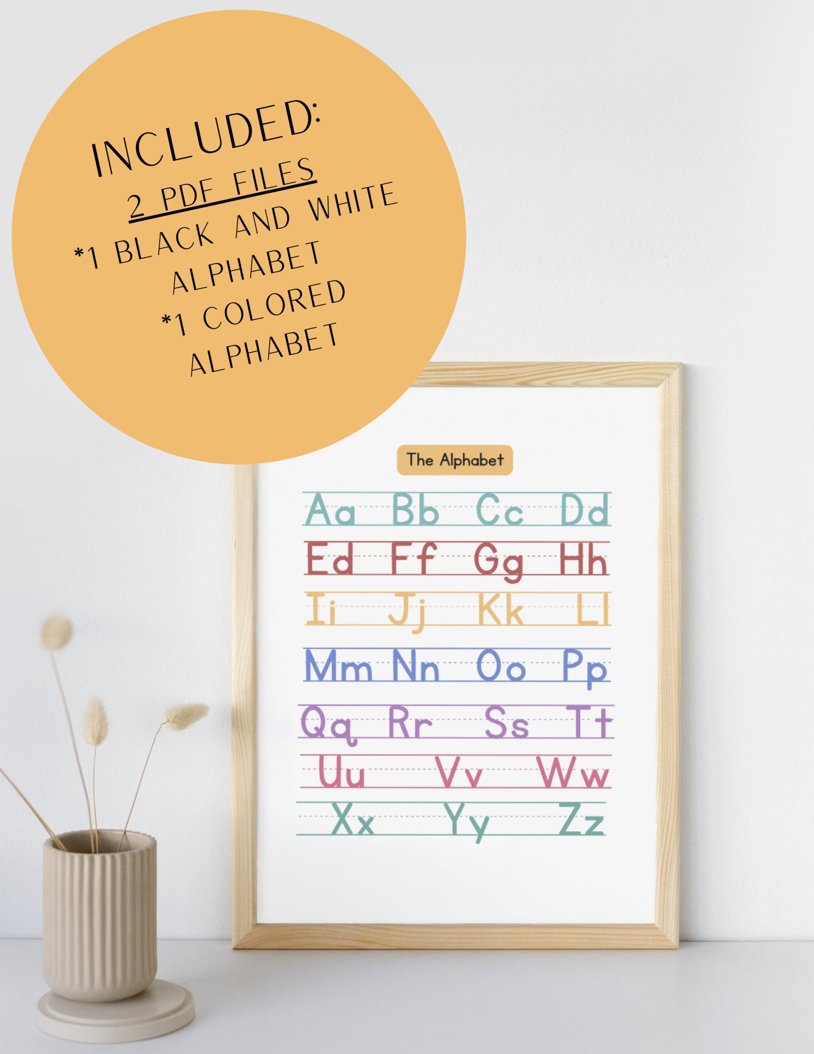 Alphabet Poster Printable Alphabet Poster Educational Wall Art ...