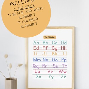 Alphabet Poster Printable Alphabet Poster Educational Wall Art ...