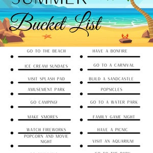 Printable Summer Bucket List for Kids and Families - Fun Activities ...