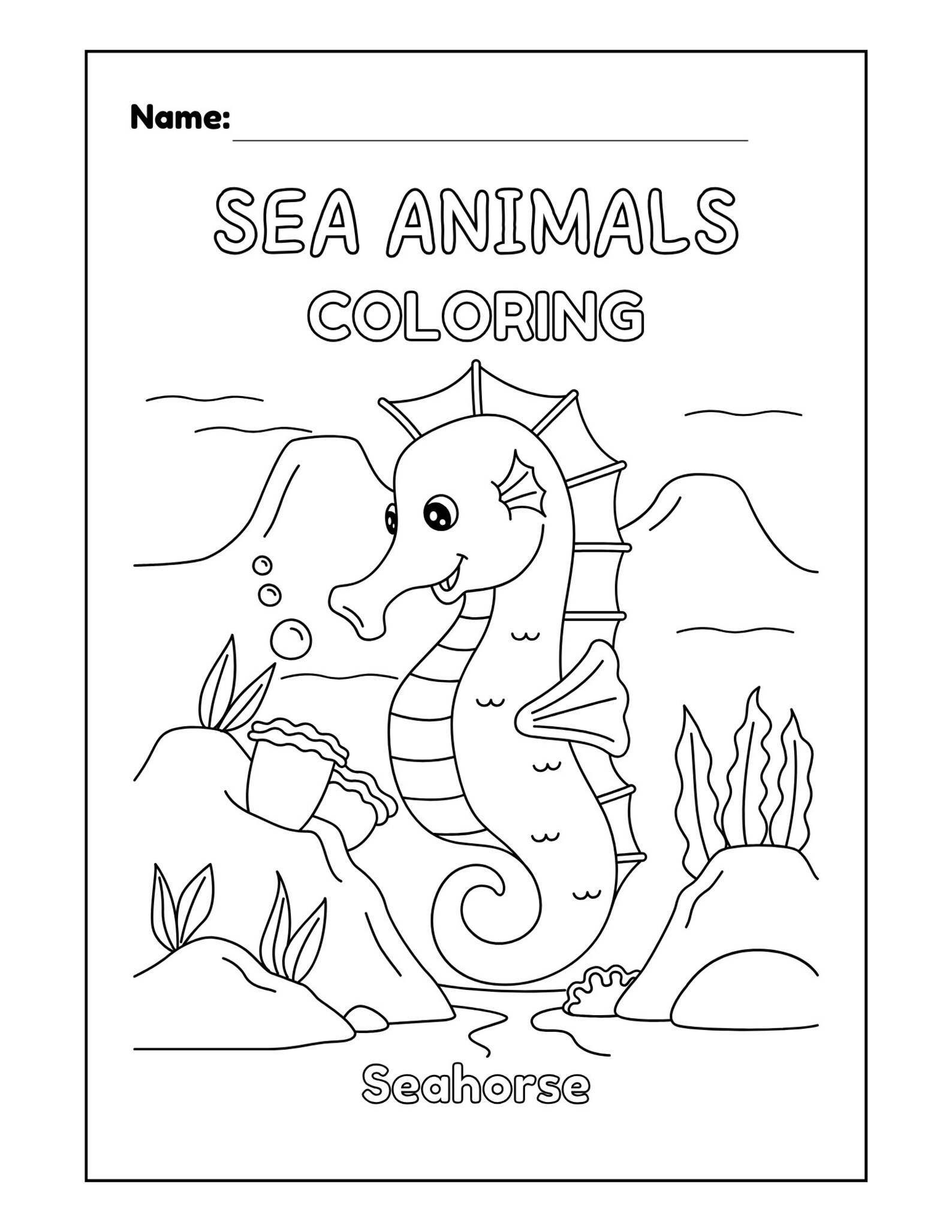 Printable Coloring Pages, Preschool Coloring, Sea Creatures, 20+ Pages ...