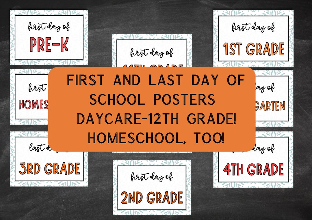 Digital First and Last Day of School Posters | Homeschool Posters | 1st ...