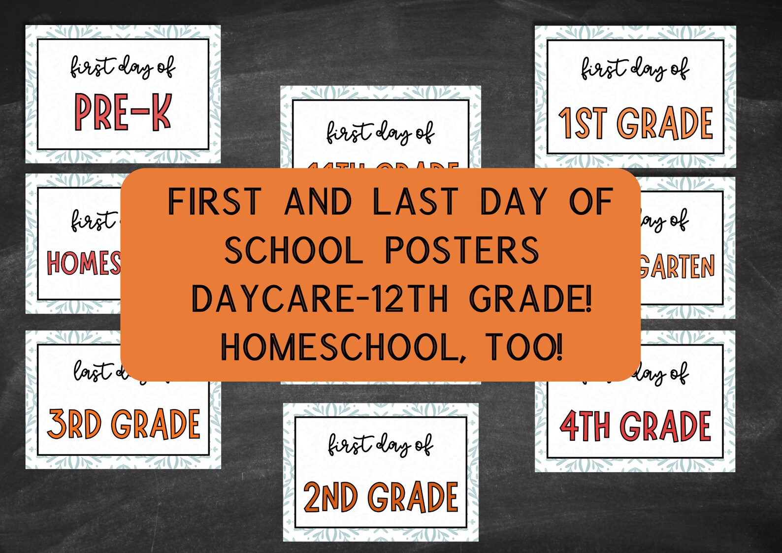 Digital First and Last Day of School Posters | Homeschool Posters | 1st ...