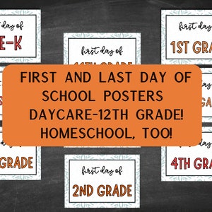 Digital First and Last Day of School Posters | Homeschool Posters | 1st ...