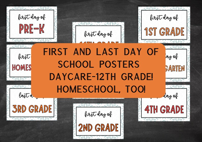 Digital First and Last Day of School Posters | Homeschool Posters | 1st ...
