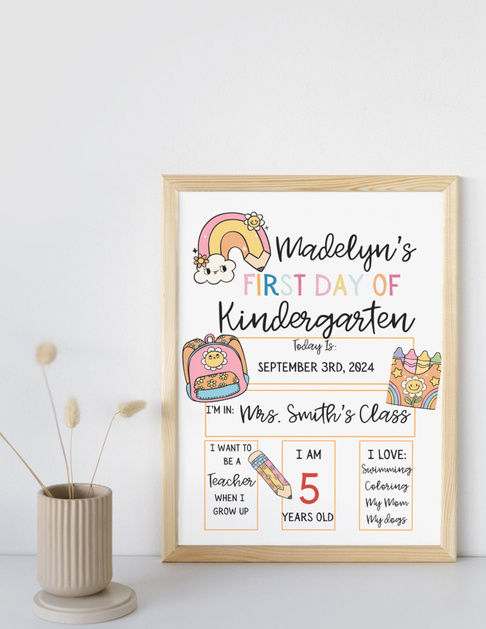 First Day of School Poster Editable First Day of School Back to School ...