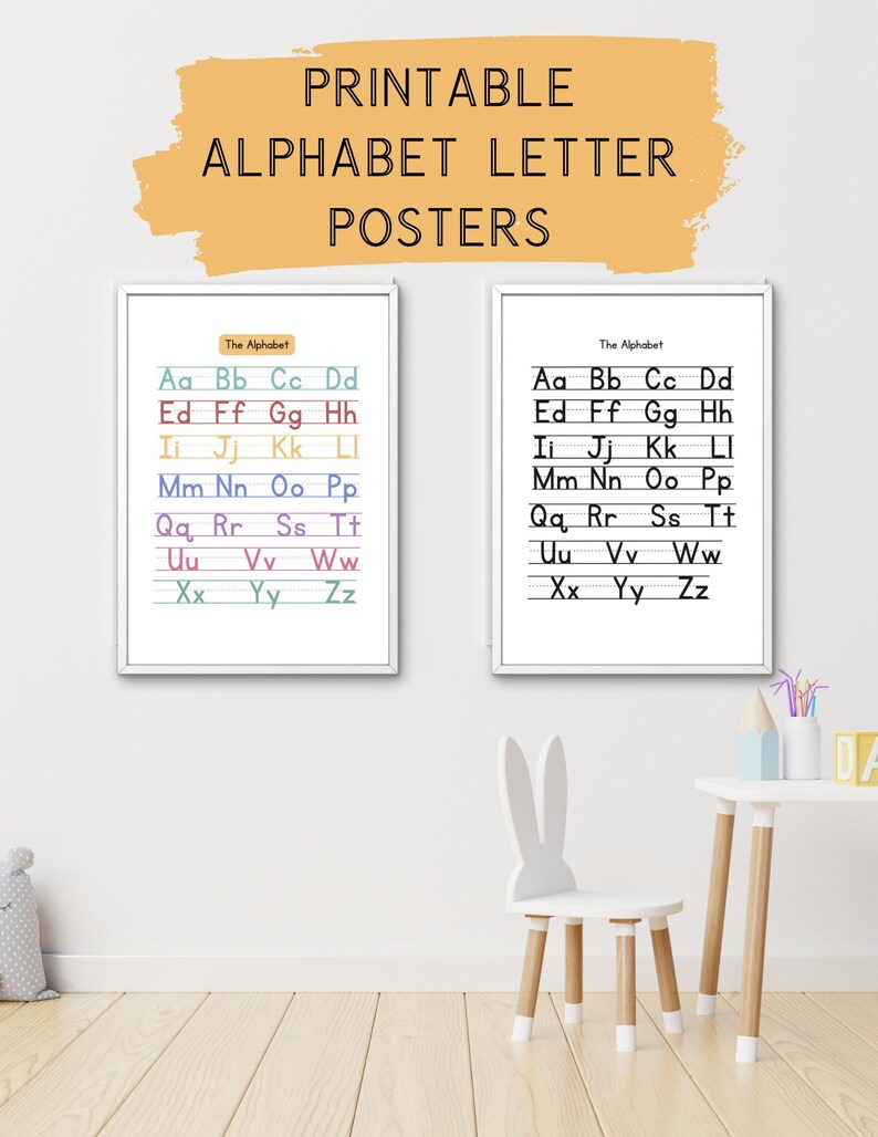 Alphabet Poster Printable Alphabet Poster Educational Wall Art ...