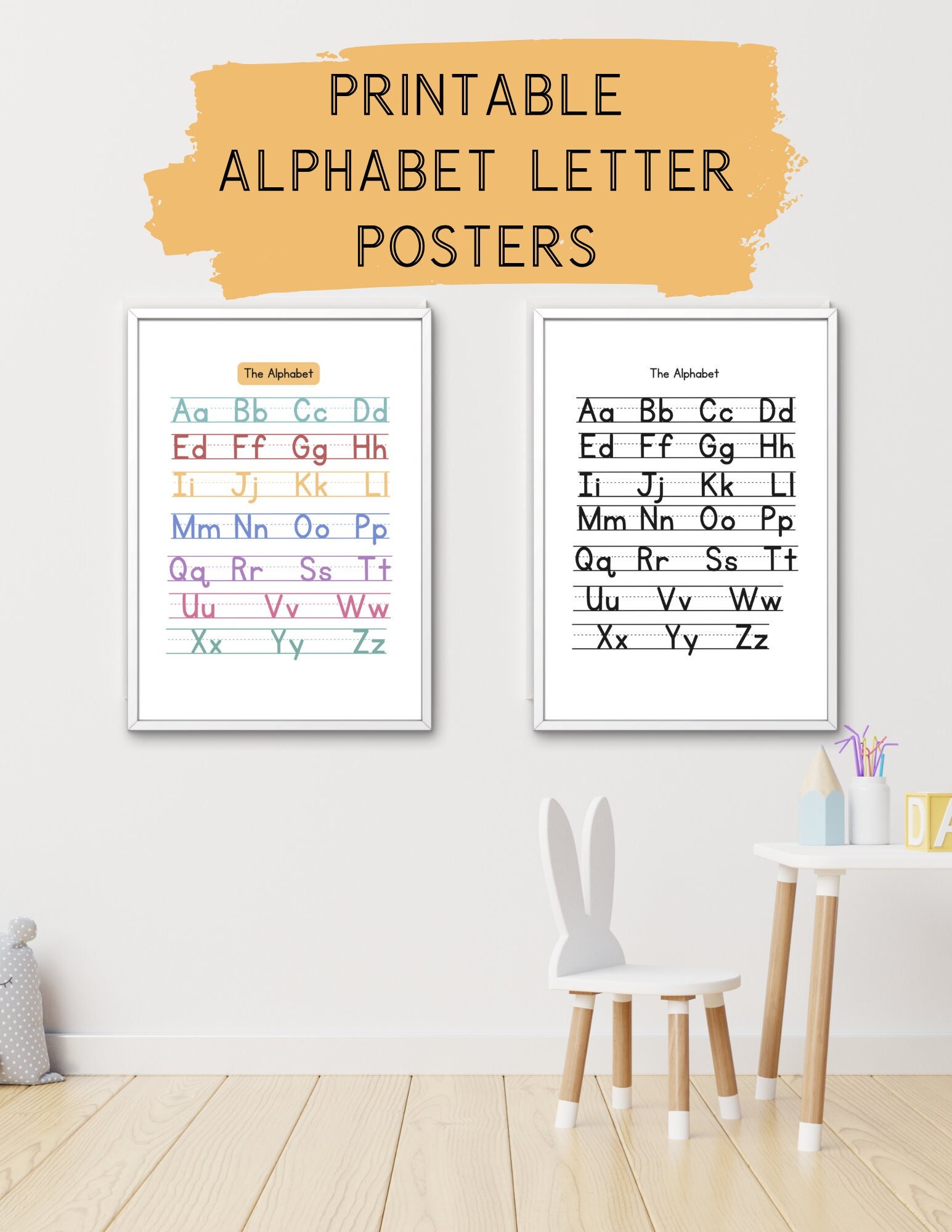 Alphabet Poster Printable Alphabet Poster Educational Wall Art ...
