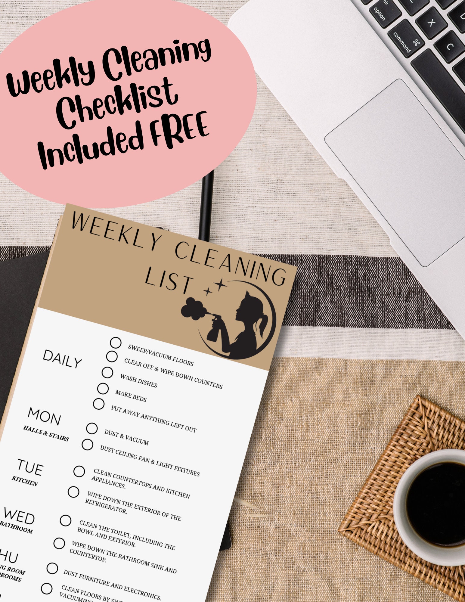 Editable Weekly Meal Planner and Grocery List Digital Easy Meal ...