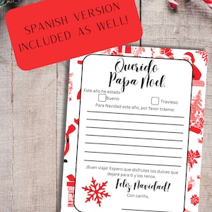 Printable Letter to Santa Kids Christmas Wish List Letter to Father of ...