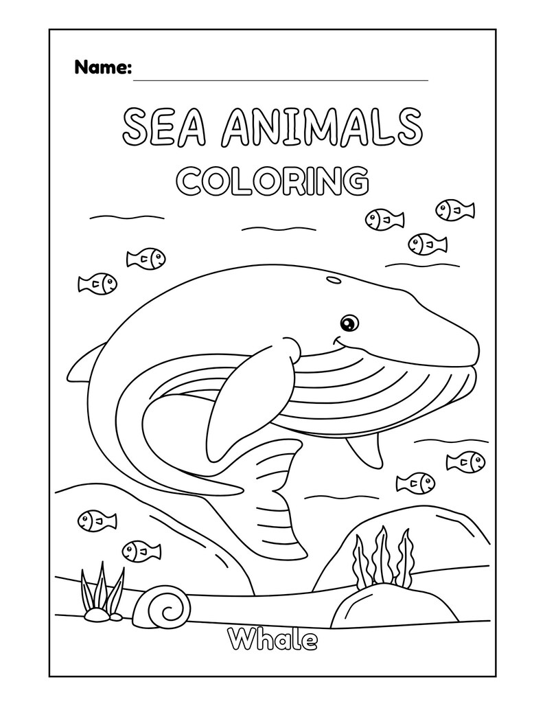 Printable Coloring Pages, Preschool Coloring, Sea Creatures, 20 Pages ...