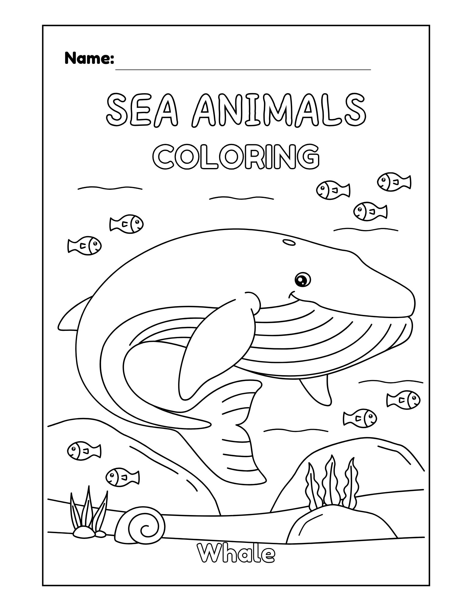 Printable Coloring Pages, Preschool Coloring, Sea Creatures, 20 Pages ...