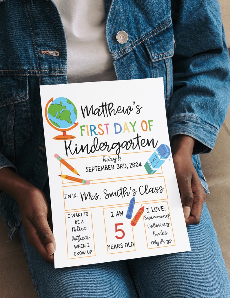 First Day of School Poster Editable First Day of School Back to School ...