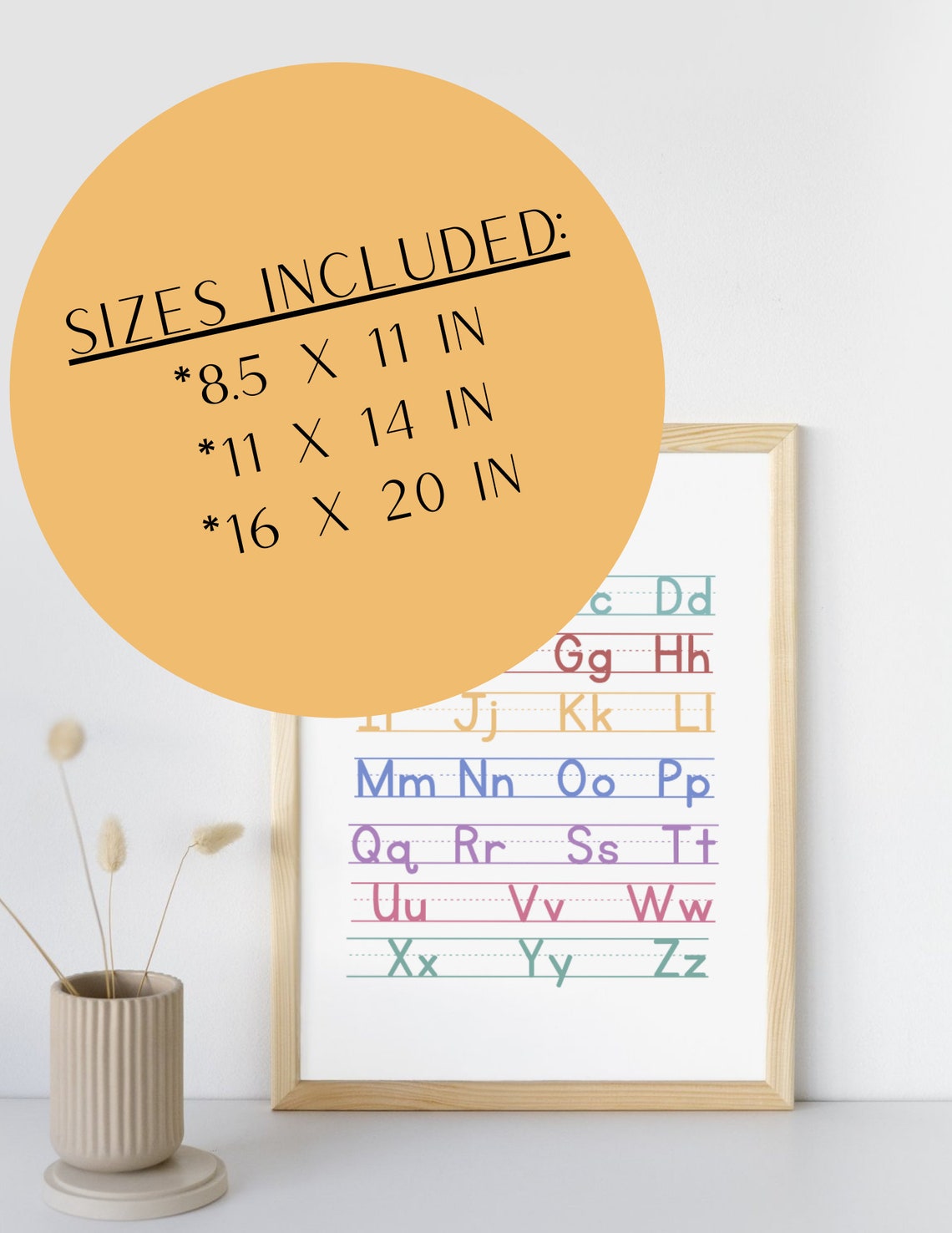 Alphabet Poster Printable Alphabet Poster Educational Wall Art ...