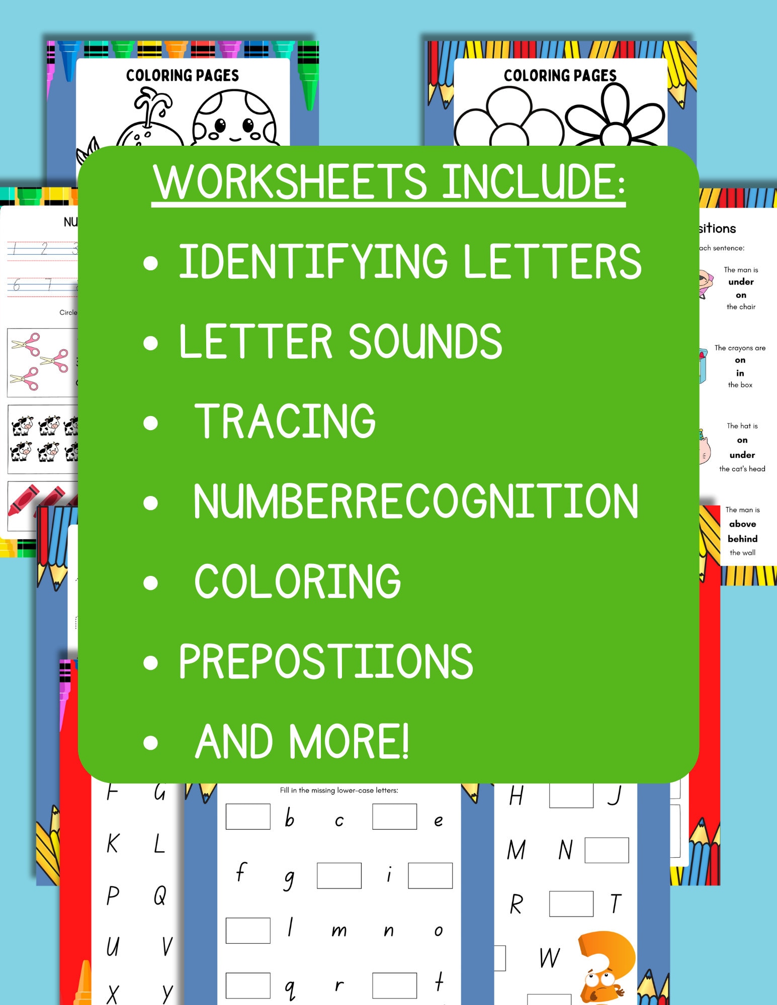 Printable School Readiness Activities Letter Recognition Practice Pre-k ...