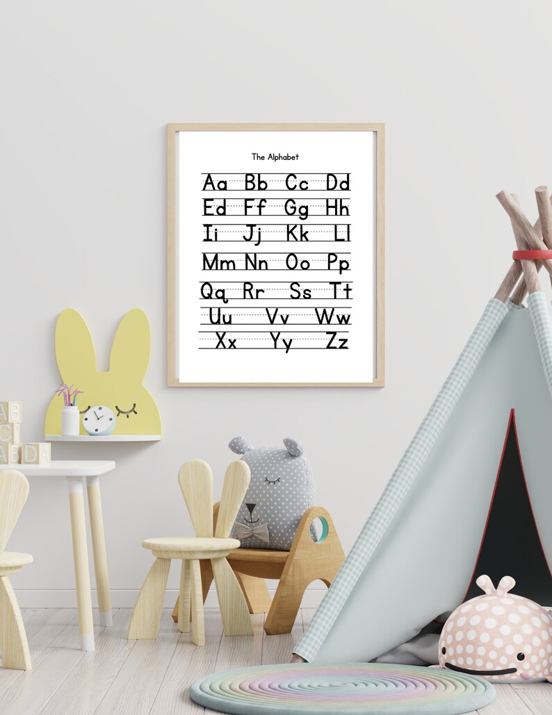 Alphabet Poster Printable Alphabet Poster Educational Wall Art ...
