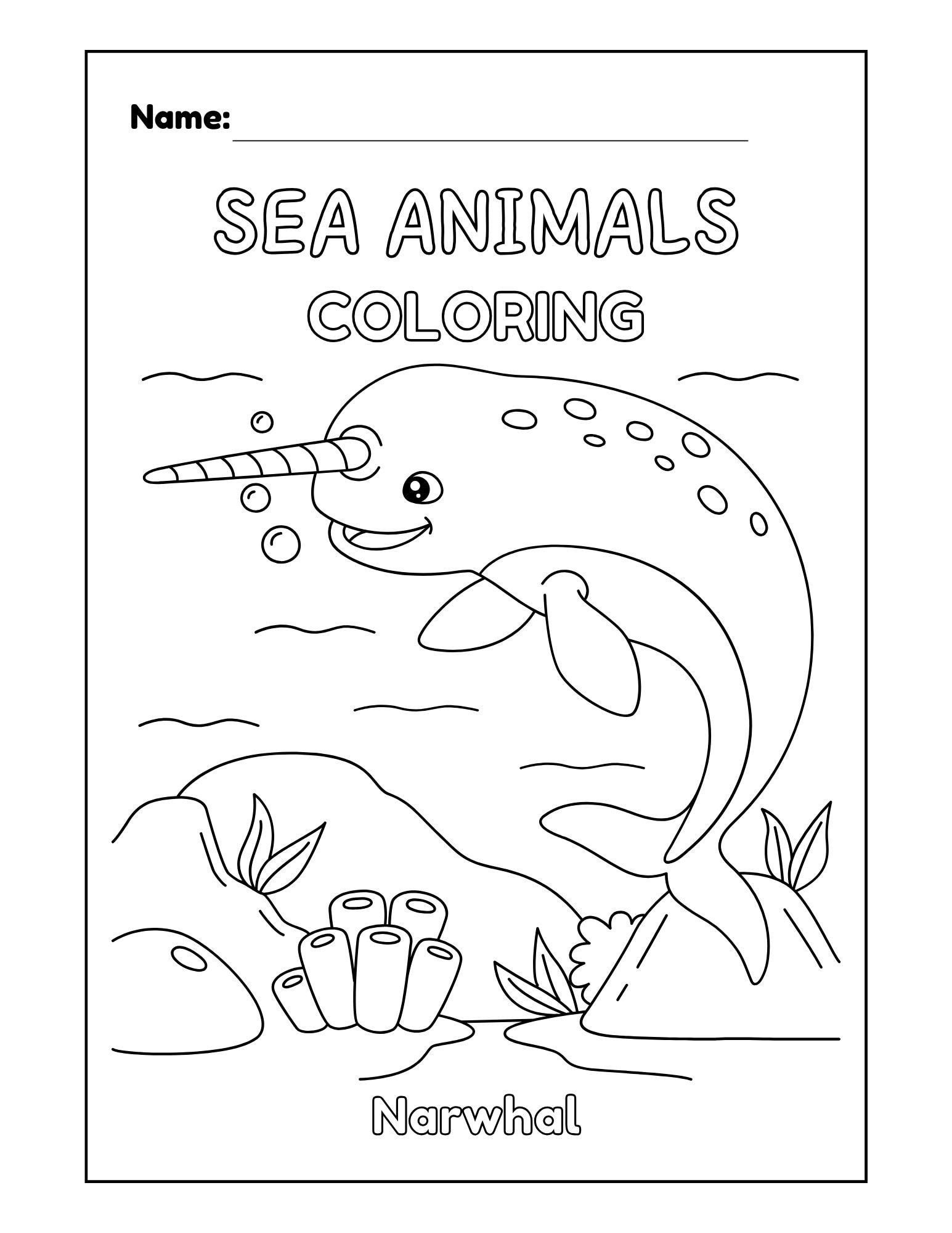Printable Coloring Pages, Preschool Coloring, Sea Creatures, 20+ Pages ...