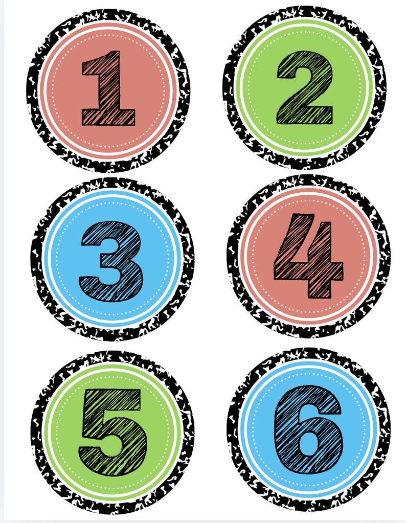 Number Dots for Math, Line-up Dots, Cubby Labels, Etc.numbers 1-24 With ...