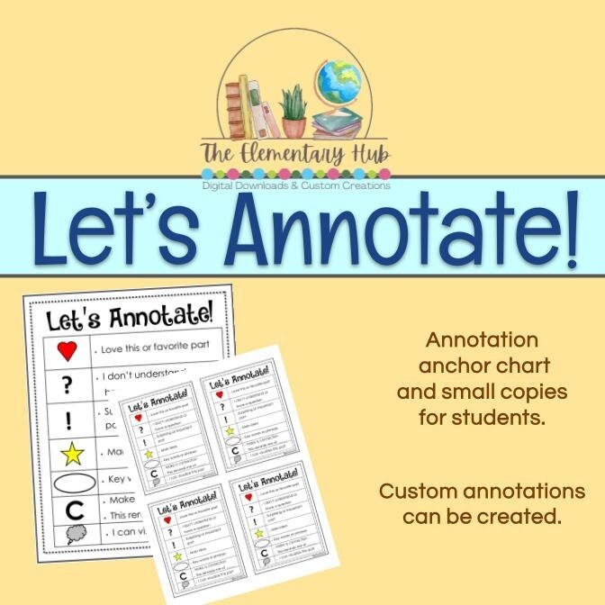 Let's Annotate Annotation Anchor Chart and Mini-anchor Charts for ...