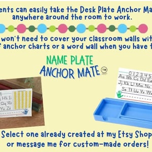 First Grade Desk Plate Anchor Mate-the Original - Etsy