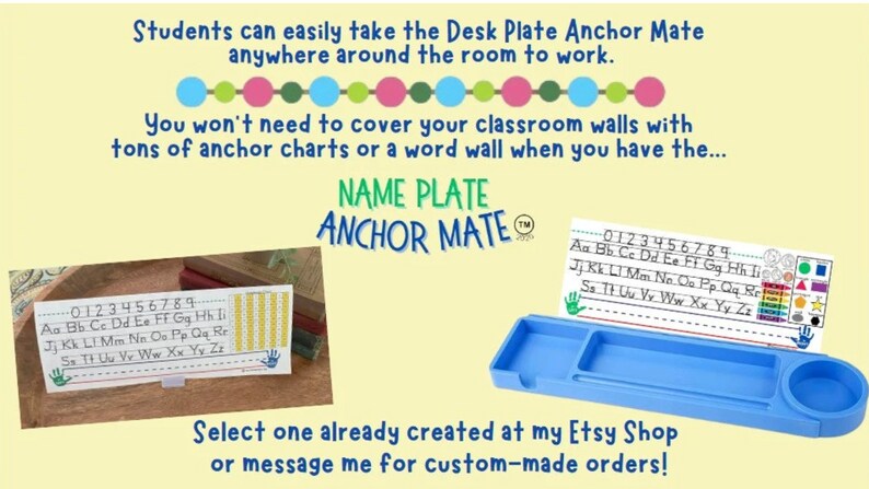 First Grade Desk Plate Anchor Mate-the Original - Etsy