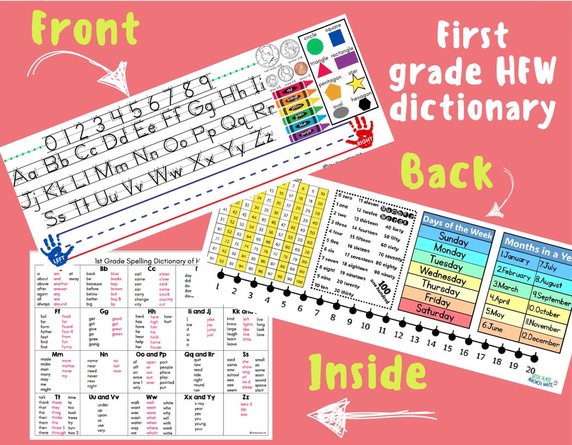 First Grade Desk Plate Anchor Mate-the Original - Etsy